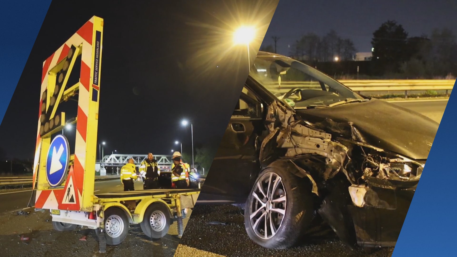 Pijlwagen geramd door beschonken bestuurder op A12 | Hart van Nederland