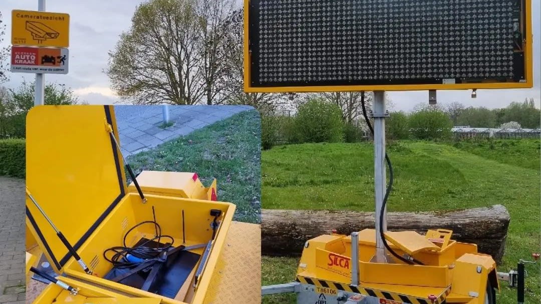 Accu matrixbord dat waarschuwde voor diefstal gestolen in Utrecht ...