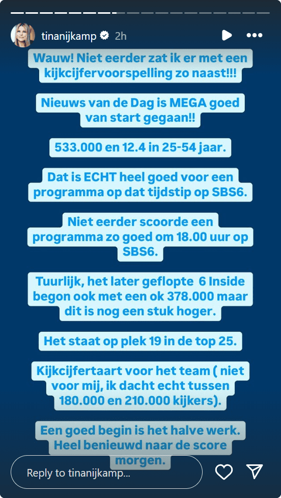 Ongelooflijk goede kijkcijfers voor Nieuws van de Dag | Shownieuws