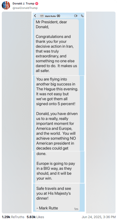 Bromance? Rutte complimenteert Trump in uitgekomen sms: 'Je bereikt wat ...