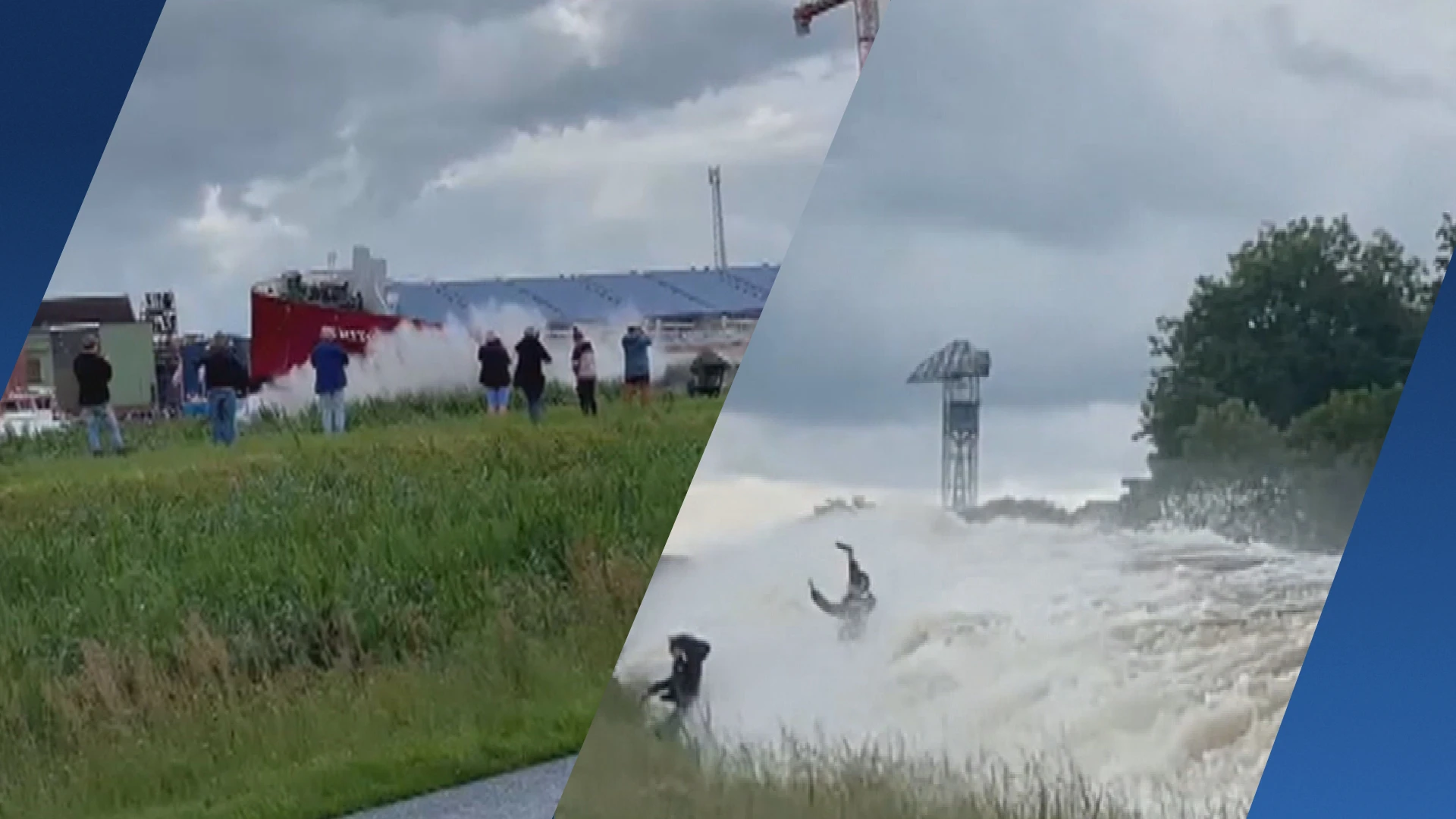 ZIEN: Enorme golf sleurt omstanders mee bij tewaterlating in Foxhol ...
