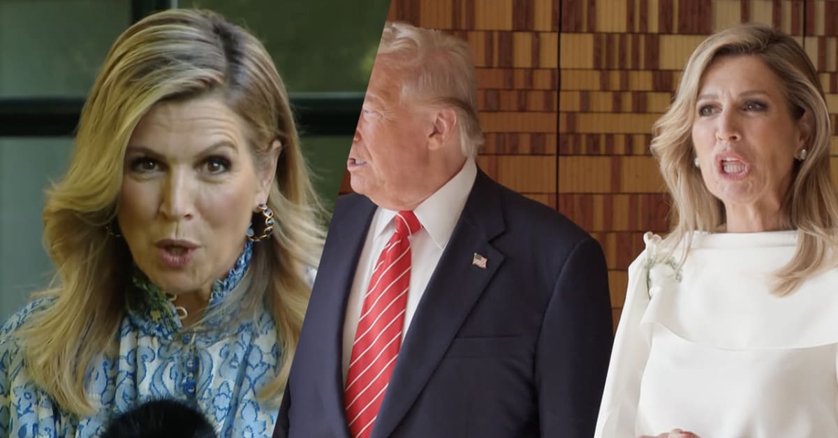 Video: Koningin Máxima reageert op vermeende imitatie van Donald Trump ...