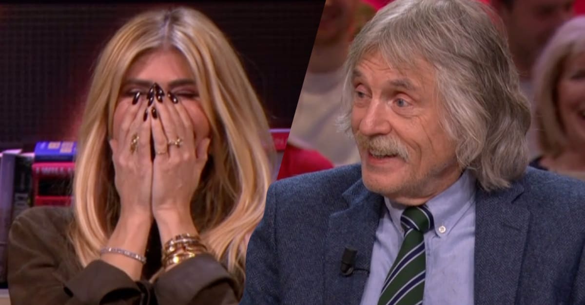 Estelle Cruijff slaat handen voor haar gezicht tijdens ordinair gesprek ...