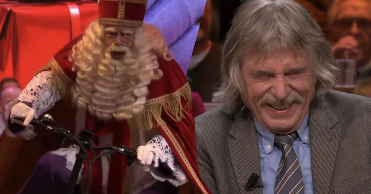 Sinterklaas rijdt DWARS door muur Vandaag Inside-studio in