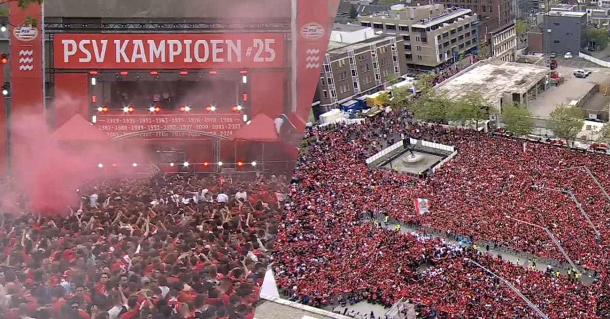 Prachtig: Stadhuisplein Eindhoven vier uur voor huldiging al helemaal ...