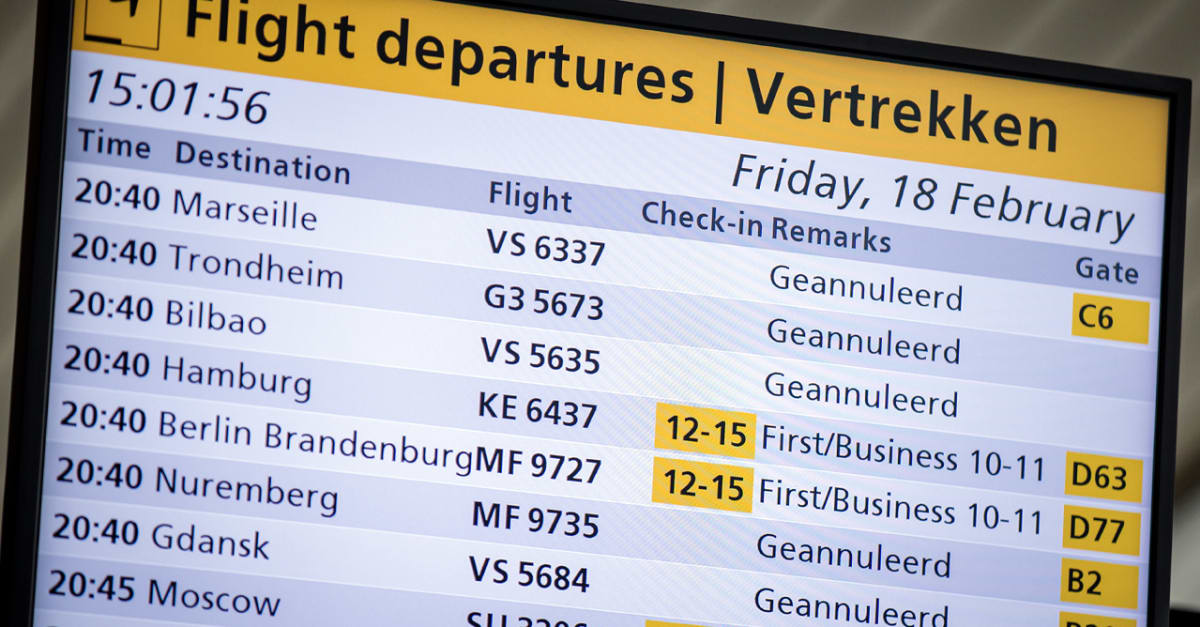 Schiphol annuleert opnieuw vluchten door nieuwe storm Franklin | Vandaag Inside