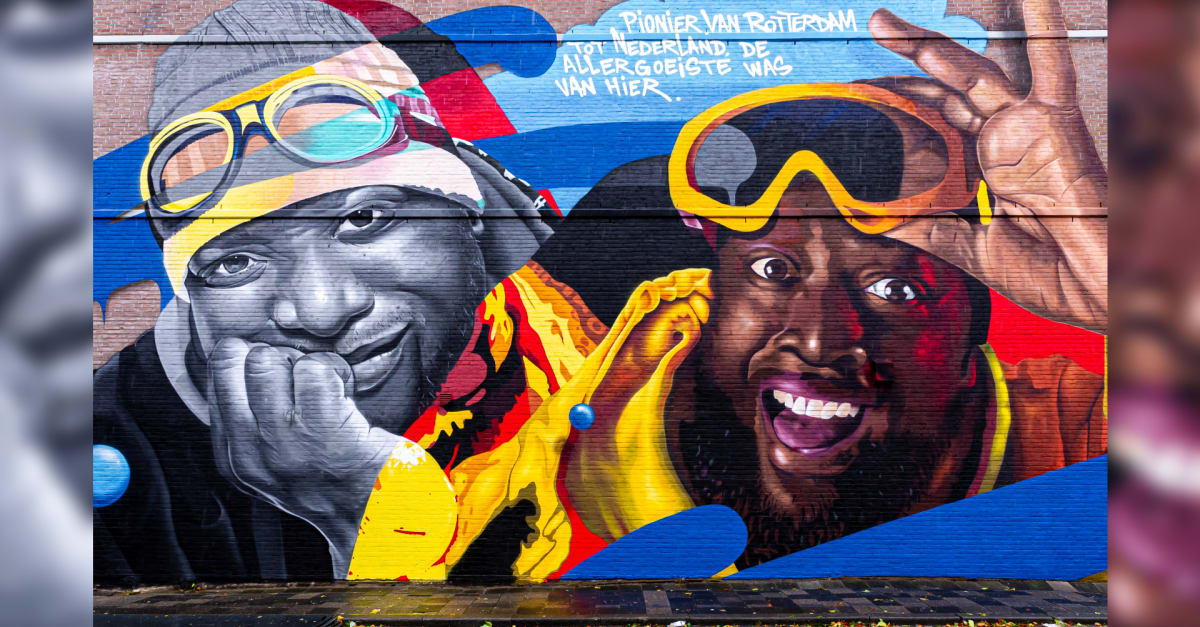 Permanente muurschildering voor Def Rhymz is af, familie is er 'erg ...