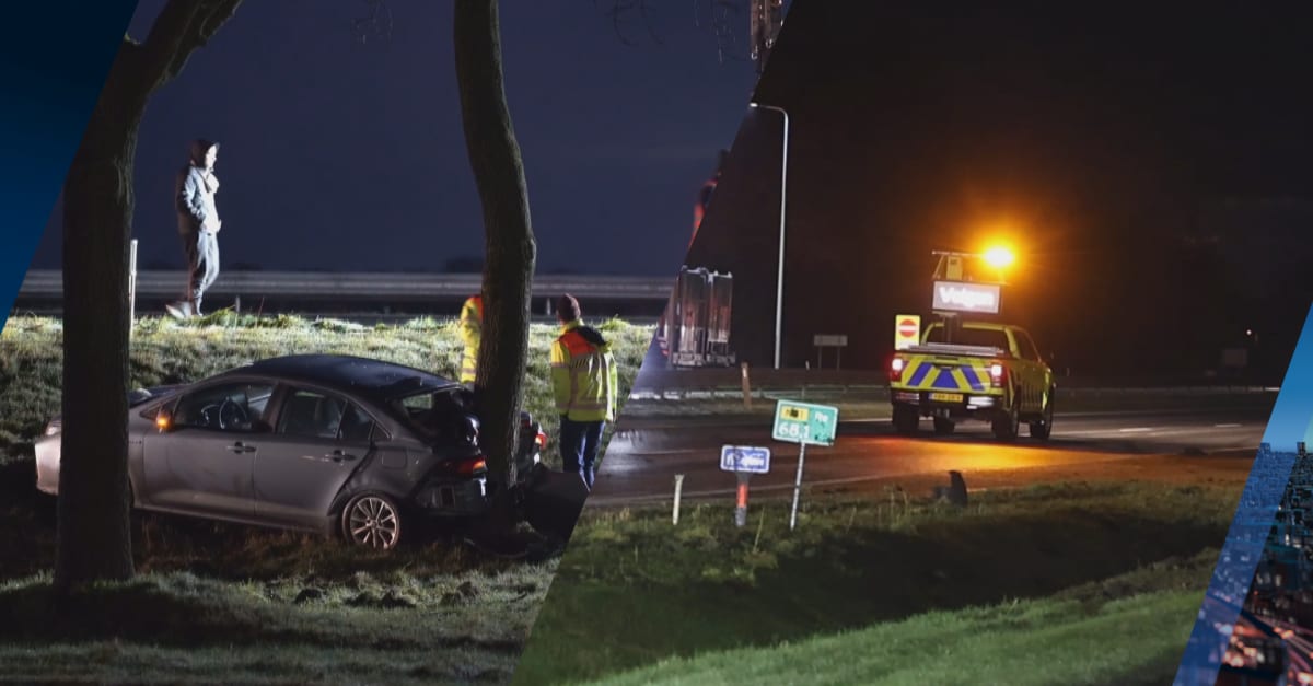 N31 bij Friesland volledig dicht na meerdere ongelukken door gladheid | Hart van Nederland