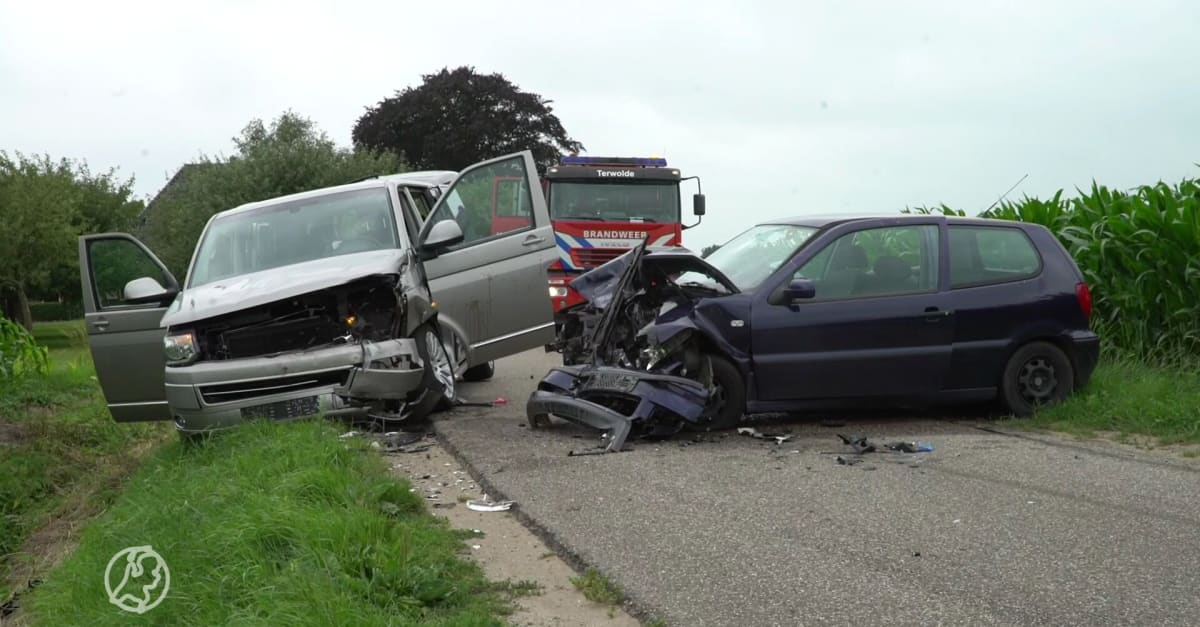 Vijf kinderen komen met de schrik vrij na frontale botsing | Hart van Nederland