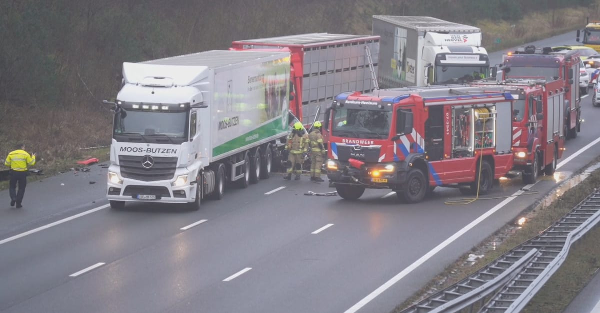 Vrouw (61) omgekomen bij ongeval op A50 bij Renkum | Hart van Nederland