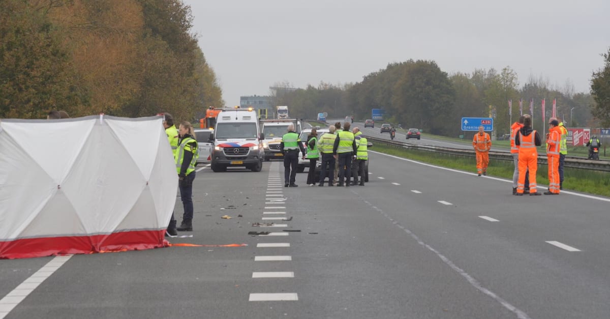 Man (44) overleden bij zwaar ongeluk op A28 bij Assen | Hart van Nederland