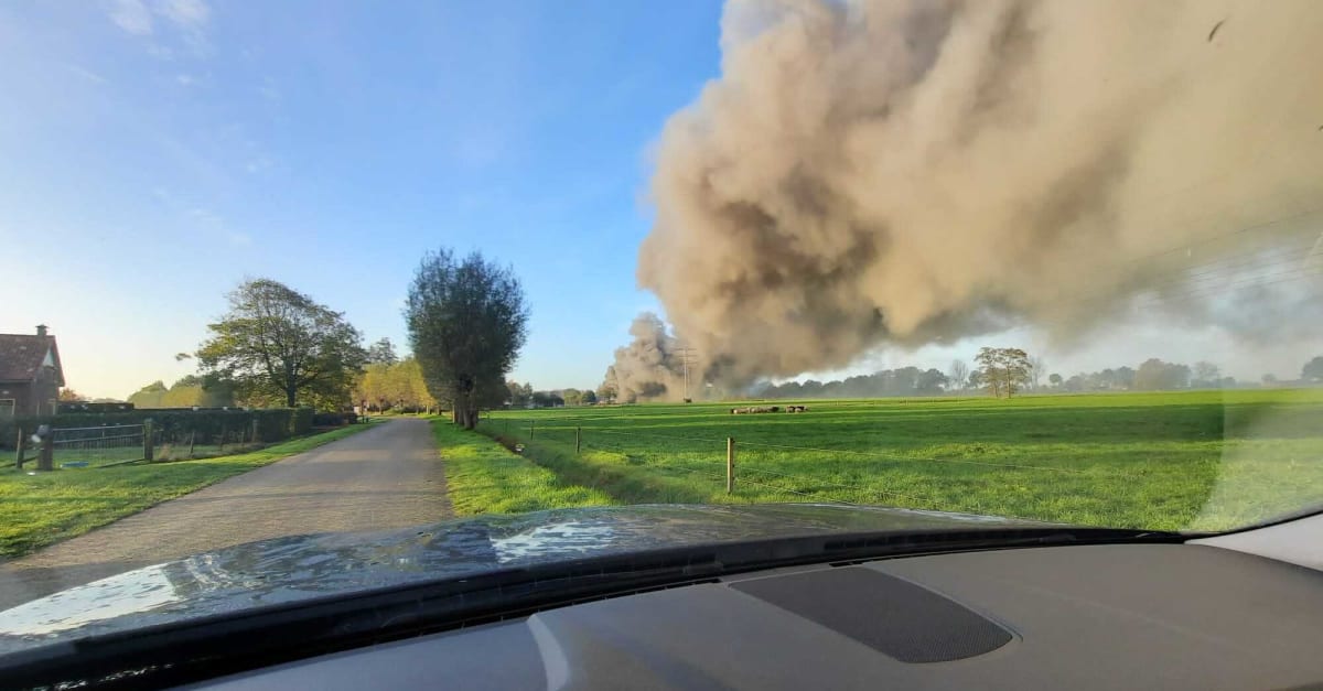 Grote schuur in Putten met 30.000 kippen in brand: dieren niet meer te redden | Hart van Nederland