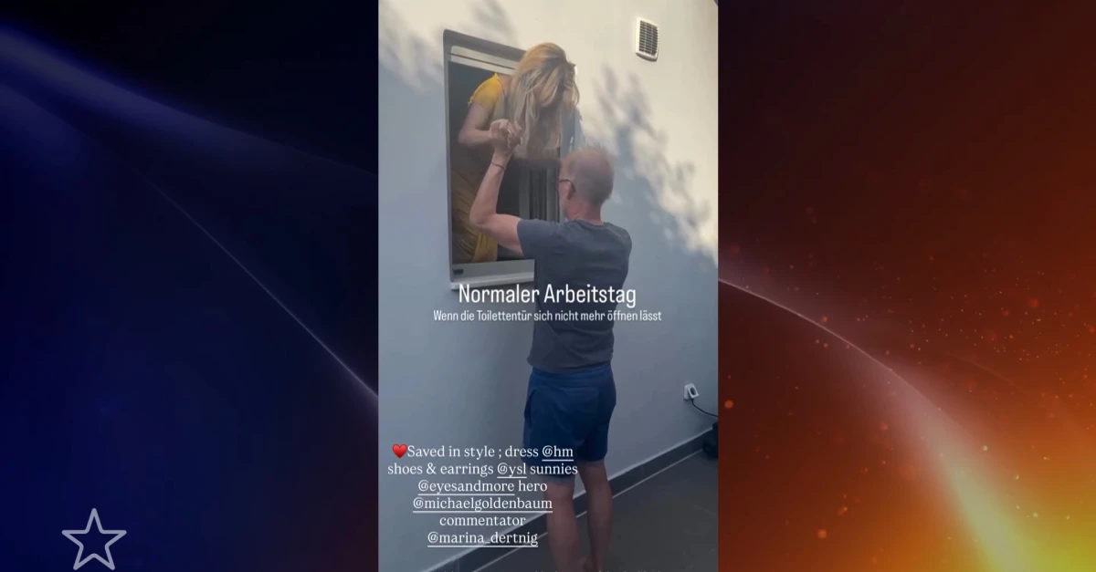Sylvie Meis wordt gered uit het toilet
