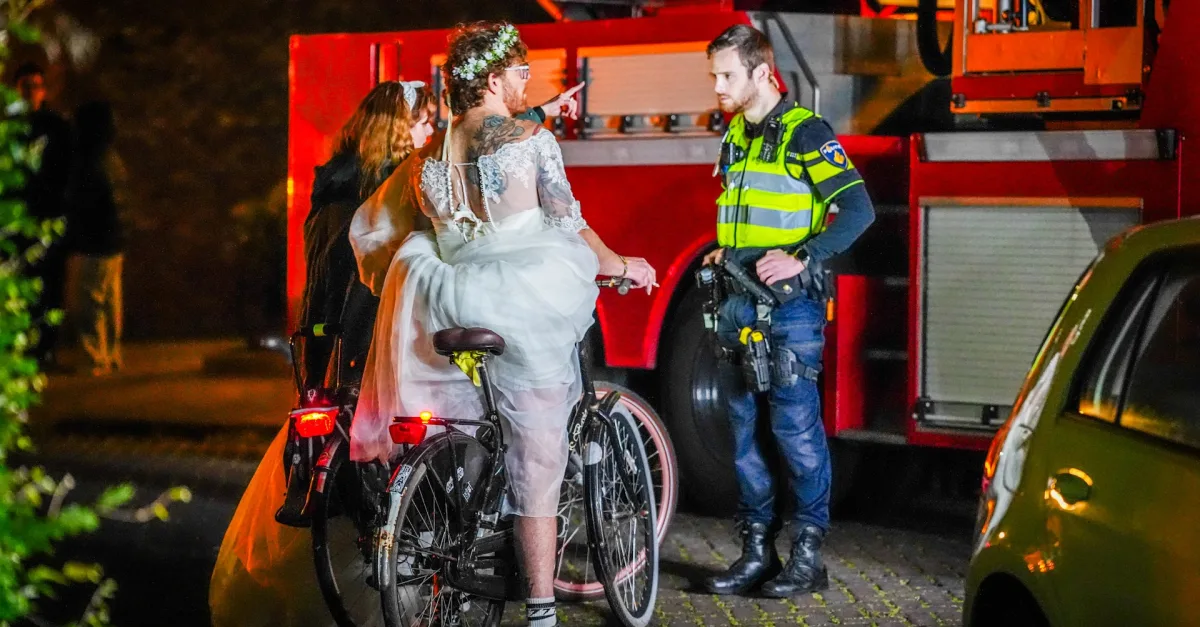 'Vrouw ontsnapt aan brand dankzij mannen in bruidsjurken' | Hart van ...