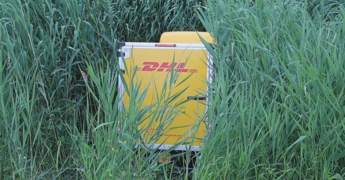 DHL-bezorger haalt nat pak: elektrisch wagentje eindigt in sloot | Hart ...