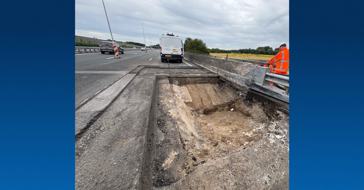 Verzakking asfalt op A2 bij Boxtel, hinder en vertraging door ...