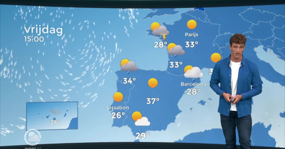 Het Weer: Weerbericht NL en Europa donderdagavond 6 juli