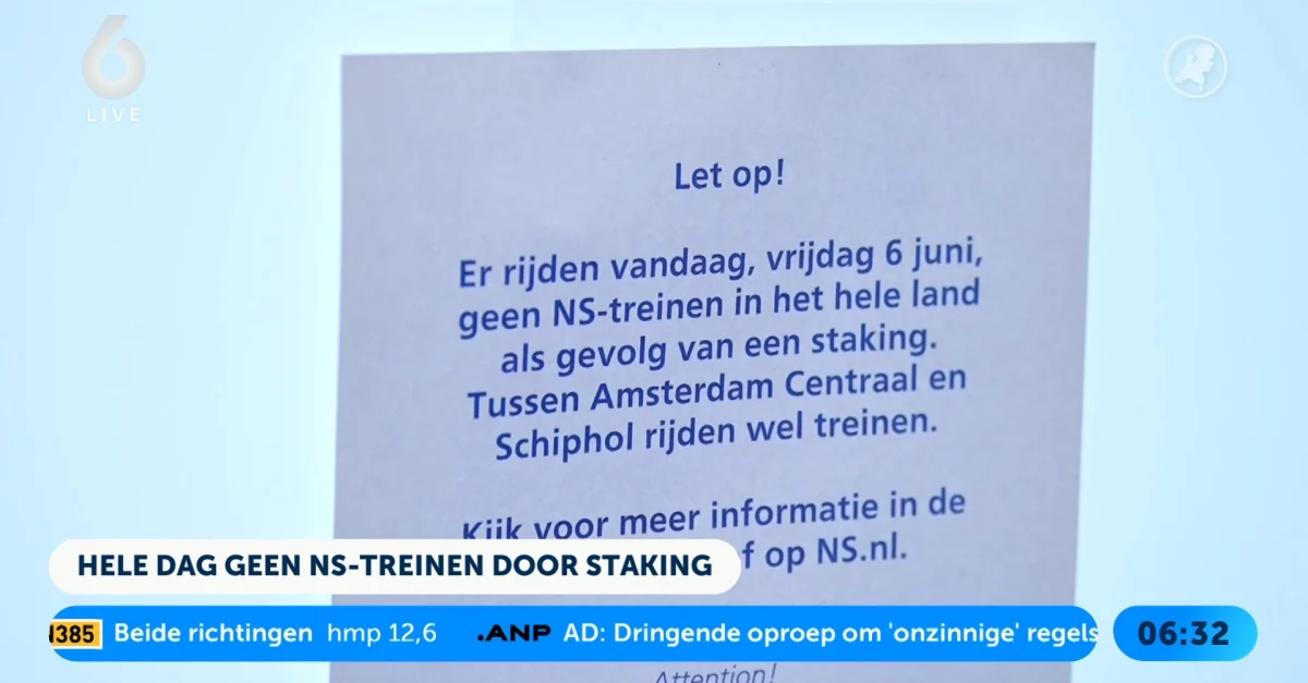 Hart van Nederland - Late Editie: Treinstaking verloopt vrijdag rustig ...