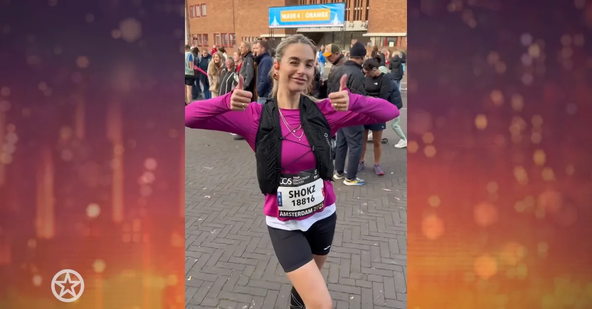 Shownieuws: Gaby Blaaser in tranen na het uitlopen van een marathon